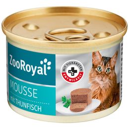 ZooRoyal Mousse mit Thunfisch Katzen-Nassfutter ohne Getreidezusatz 12x85g