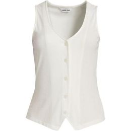LANDS' END &Auml;rmellose Feinstrick-Weste f&uuml;r Damen in Plus-Gr&ouml;&szlig;e, Damen, size: plus, Elfenbein, Elasthan/Viskose/Polyester-Mischung, by Lands' End