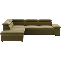 Sit & More sit&more Ecksofa &raquo;Alcudia L-Form, B: 272 cm, Arm- und Kopfteilverstellung, Eckcouch&laquo; optional Schlaffunktion, Komfortsitz gr&uuml;n 98% Polyester, 2% 