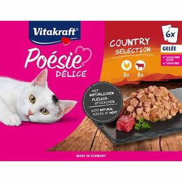 Vitakraft Po&eacute;sie D&eacute;li Gel&eacute;e Country Selection Katzen-Nassfutter ohne Zuckerzusatz 6x85g