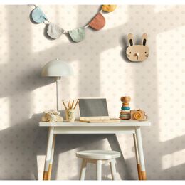 Livingwalls living walls Vliestapete &raquo;Kids Studio Punkte &ndash; Vliestapete f&uuml;r Kinder&laquo; Mit Punkten gepunktet leicht gl&auml;nzend glatt Zeitloses Punktemuster mit sanftem 