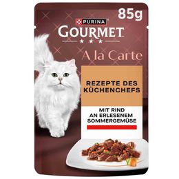 Gourmet A la Carte Rind & Gem&uuml;se Katzen-Nassfutter ohne k&uuml;nstliche Farbstoffe 26x85g