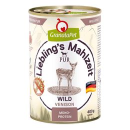 Granatapet Liebling&rsquo;s Mahlzeit Wild PUR Hunde-Nassfutter getreidefrei 6x400g
