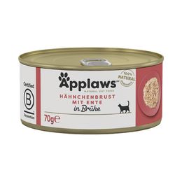 Applaws Cat H&uuml;hnchenbrust & Ente Katzen-Nassfutter ohne k&uuml;nstliche Zus&auml;tze 24x70g