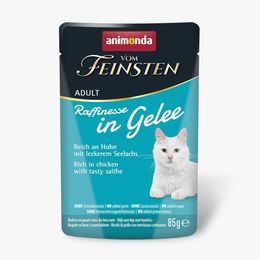 animonda vom Feinsten Raffinesse Gelee Huhn und Seelachs Katzen-Nassfutter ohne Zuckerzusatz 24x85g