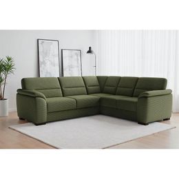 Sit & More sit&more Ecksofa &raquo;Montego L-Form, B: 256 cm, gro&szlig;e Stoffauswahl, Komfortsitzh&ouml;he 46 cm&laquo; mit Schlaffunktion und Schubkasten mit Stauraum gr&uuml;n 100% 