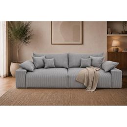 OTTO home Big-Sofa &raquo;Amici, B: 302 cm, Lounge-Sofa in Boucle und Cord&laquo; Mega-Sofa mit Lounge-Komfort, Federkern & 6 Zierkissen 100% Polyester B/H/T: 
