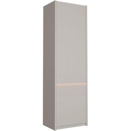 FORTE Dreht&uuml;renschrank &raquo;Oak Squere&laquo; B/H/T 60,6/197,4/41,7 cm/ Softclose, inklusive Beleuchtung beige Holzwerkstoff Sand, B/H/T: 60,6cm x 197,4cm x 