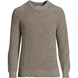 LANDS' END Melierter Rundhalspullover DRIFTER f&uuml;r Herren, Herren, size: regular, Braun, Baumwolle, by Lands' End