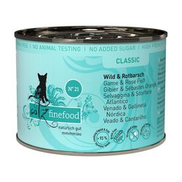Catz Finefood No. 21 Wild & Rotbarsch Katzen-Nassfutter hoher Fleischanteil 6x200g