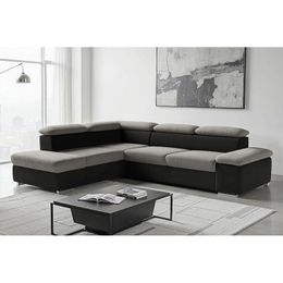 Sit & More sit&more Ecksofa &raquo;Valantine L-Form, B: 272 cm, Armteilverstellung, Kopfteilverstellung&laquo; mit Schlaffunktion, Komfortsofa, modern schwarz 100% Polyester