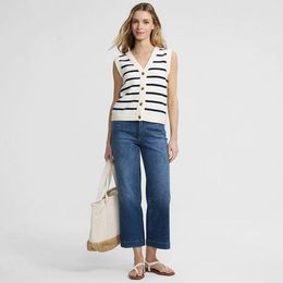 LANDS' END Recover Culotte-Jeans High Waist in Petite-Gr&ouml;&szlig;e, Damen, size: petite, Blau, Baumwolle/Elasthan, by Lands' End