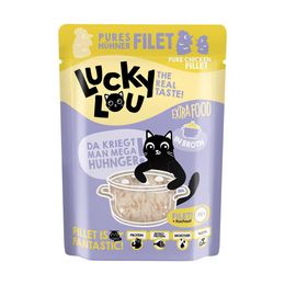 Lucky Lou Extra Food H&uuml;hnerfilet in Broth Katzen-Nassfutter getreidefrei 12x70g