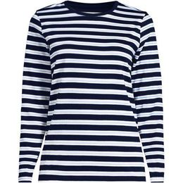 LANDS' END Supima-Shirt, Langarm in Plus-Gr&ouml;&szlig;e, Damen, size: plus, Blau, Baumwolle, by Lands' End