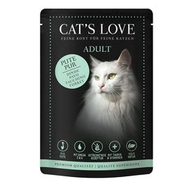 Cat's Love Pute Pur mit Lachs&ouml;l & Katzengamander Katzen-Nassfutter getreidefrei 12x85g
