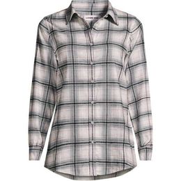 LANDS' END Boyfriend-Bluse aus Flanell, Damen, size: regular, Grau, Baumwolle, by Lands' End