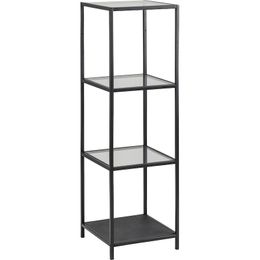 ACTONA GROUP Standregal &raquo;Stoke&laquo; Regal, aus Metall mit Gl&auml;sb&ouml;den in Leichter Konstruktion, H&ouml;he 119cm schwarz Metall B/H/T: 35cm x 120cm x 37cm