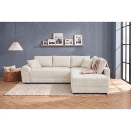 Jockenh&ouml;fer Ecksofa &raquo;Amalfi, L-Form, B: 270 cm, Liegefl. 146x224 cm, Dauerschlafsofa&laquo; Tonnentaschen-Federkern, Topper, Bettkasten & Kissen Korpus: 100% Polyester;