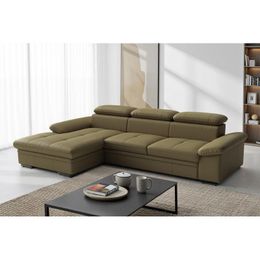 Sit & More sit&more Ecksofa &raquo;Viola, Leder, L-Form, B: 260 cm, mit Armteil- und Kopfteilvertsellung&laquo; optional mit Schlaffunktion braun B/H/T: 260cm x 73cm x 174cm