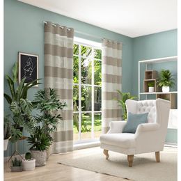 Neutex for you! Vorhang &raquo;SONORA&laquo; &Ouml;sen 1 Stk. tlg. 3D Musterung im Leinen-Look beige Jacquard, Polyester 245cm, &Ouml;sen, 144cm