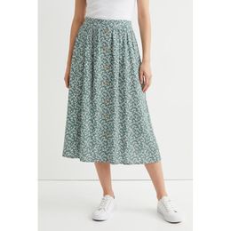 Only Damen Only Sommerrock &raquo;ONLMILANO AOP LIFE LONG SKIRT WVN NOOS&laquo; Viskose gr&uuml;n XL (42)