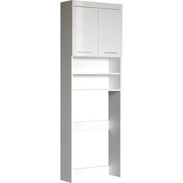 Welltime Waschmaschinenumbauschrank &raquo;Avena&laquo; Waschmaschinen&uuml;berbau mit 2 F&auml;chern - (B/T/H) 63/24/187 cm wei&szlig; wei&szlig;matt, B/H/T: 63cm x 187cm x 24cm, 