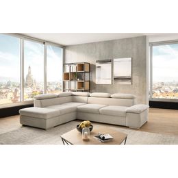 Sit & More sit&more Ecksofa &raquo;Valantine L-Form, B: 272 cm, Armteilverstellung, Kopfteilverstellung&laquo; mit Schlaffunktion, Komfortsofa, modern beige 100% Polyester B
