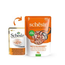 Schesir Cat Complete Thunfisch, Huhn, Garnelen in Jelly 12x85 g
