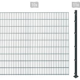 Arvotec Doppelstabmattenzaun &raquo;ESSENTIAL 183 zum Aufschrauben&laquo; Zaunh&ouml;he 183 cm, Zaunl&auml;nge 2 - 60 m grau Kunststoff, Stahl H/L: 183cm x 20m, Pfosten: 11 Stk.