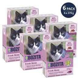 Bozita H&auml;ppchen in Sauce mit Garnelen Katzen-Nassfutter getreidefrei 6x370 g