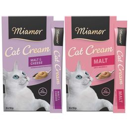 Miamor Cat Cream Mixpaket Katzensnacks ohne Zuckerzusatz 2x6x15g