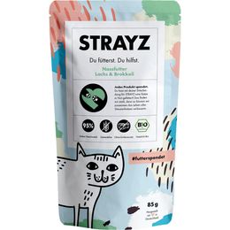STRAYZ Bio Lachs & Brokkoli Katzen-Nassfutter Bio-Nassfutter 14x85g