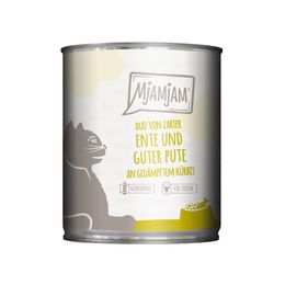 MjAMjAM DUO von Ente & Pute an K&uuml;rbis Katzen-Nassfutter ohne Zuckerzusatz 6x800g