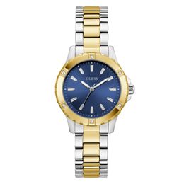 Guess Damen Quarzuhr &raquo;MIST&laquo; Armbanduhr, Damenuhr, Edelstahlarmband, Kristallsteine gold Einheitsgr&ouml;&szlig;e