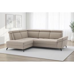 Sit & More sit&more Ecksofa &raquo;Vanity; L-Form, B. 254 cm&laquo; Inkl.Sitz-,Kopf-und Armteilverstellung 95% Polyester 5% Polyamid B/H/T: 254cm x 84cm x 197cm, Flachgewebe