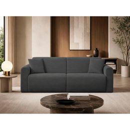 OTTO home 3-Sitzer &raquo;JONAA Schlafsofa 225 cm&laquo; Liegefl&auml;che 105/187 cm, softer Cord-Bezug grau B/H/T: 225cm x 79cm x 56cm, Cord