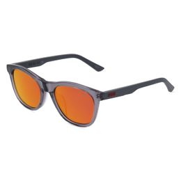 Puma PJ 0074 S | Kinder-Sonnenbrille | Fassung: Vollrand, Panto, Acetat, Grau Transparent | Glasfarbe: Gr&uuml;n Spiegel Orange