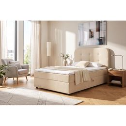 Home Affaire Boxbett &raquo;AMRUM, Polsterbett mit Bettkasten, inkl. Taschenfederkernmatratze H3&laquo; mit Kaltschaumtopper, Chenille-Bezug, 120x200 & 180x200 cm