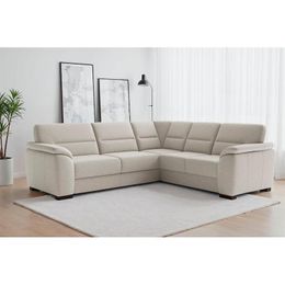 Sit & More sit&more Ecksofa &raquo;Montego L-Form, B: 256 cm, gro&szlig;e Stoffauswahl, Komfortsitzh&ouml;he 46 cm&laquo; optional Schlaffunktion und Schubkasten mit Stauraum beige 100