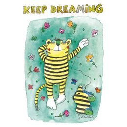 LuckyLinde Wanddekoobjekt &raquo;Der kleine Tiger und seine Tigerente&laquo; Exklusive JANOSCH Kindermotive, Stahlschild bunt Blech B/H/T: 20cm x 30cm x 0,3cm, 