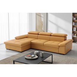 Sit & More sit&more Ecksofa &raquo;Viola, Leder, L-Form, B: 260 cm, mit Armteil- und Kopfteilvertsellung&laquo; optional mit Schlaffunktion beige B/H/T: 260cm x 73cm x 174cm