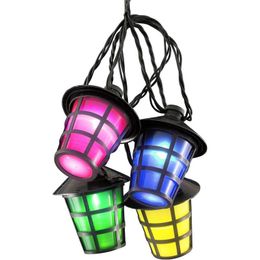 Konstsmide LED-Lichterkette &raquo;Party-Lichterkette au&szlig;en&laquo; 20 bunten Laternen, 20 kalt wei&szlig;e Dioden schwarz Dioden 20 Stk., Gesamtl&auml;nge 14,75m