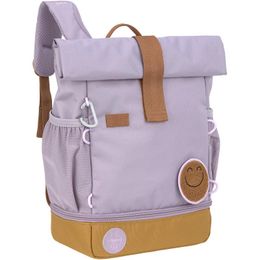 L&auml;ssig L&auml;ssig Damen L&Auml;SSIG Kinderrucksack &raquo;Little Gang, Mini Rolltop Backpack, lilac&laquo; Reflektoren aus recycelten PET-Flaschen lila B/H/T: 23cm x 32,5cm x 