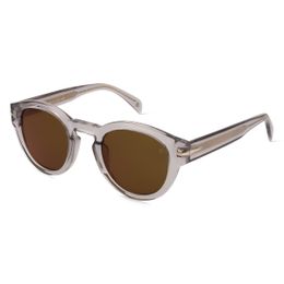 David Beckham DB 7110/S | Herren-Sonnenbrille | Fassung: Vollrand, Panto, Acetat, Grau | Glasfarbe: Gr&uuml;n