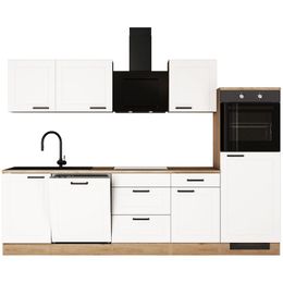 Flex-Well K&uuml;che &raquo;ROMEO&JULIA, Breite 280cm&laquo; L-280-2317-044-JULIA, wahlweise mit E-Ger&auml;ten und Sp&uuml;le in edelstahl oder schwarz wei&szlig; B/H/T: 280cm x 200cm x 60cm, 