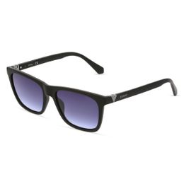 Guess GU00044 | Herren-Sonnenbrille | Fassung: Vollrand, Quadratisch, Kunststoff, Schwarz Matt | Glasfarbe: Grau Verlaufend