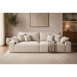 OTTO home Big-Sofa &raquo;Amici, B: 302 cm, Lounge-Sofa in Boucle und Cord&laquo; Mega-Sofa mit Lounge-Komfort, Federkern & 6 Zierkissen 100% Polyester B/H/T: 