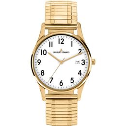 Jacques Lemans Damen Quarzuhr &raquo;London&laquo; Armbanduhr, Damenuhr, Edelstahlarmband, analog, Tag gold Einheitsgr&ouml;&szlig;e