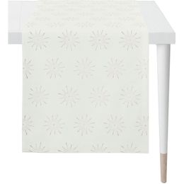 Apelt Tischl&auml;ufer &raquo;6302 CHRISTMAS GLAM, Weihnachtsdeko, Weihnachten&laquo; Lurex-Jacquardgewebe beige Polyacryl, Polyester, Viskose B/L: 48cm x 140cm, 1 Stk