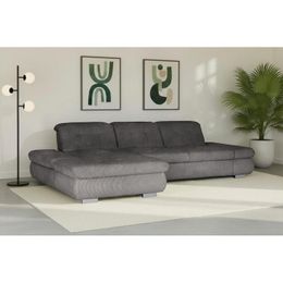 Die PlanBar Ecksofa &raquo;MP-IN17004 L-Form, Breite 331 cm, Federkern-Polsterung&laquo; inkl. Sitztiefenverstellung, wahlweise weitere Funktionen grau 88% 